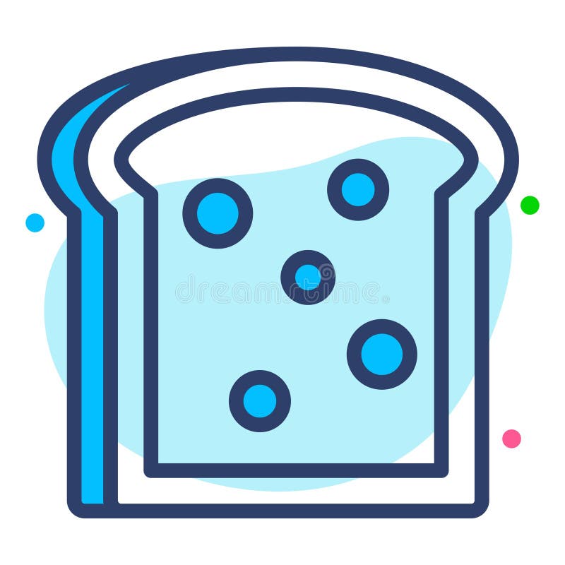 Bread Slice Vector Outline Icon. Modern Thin Line Symbols. Collection ...