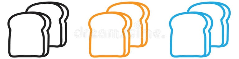 Bread Slice Vector Logo Set Collection for Web App Ui Stock Vector ...
