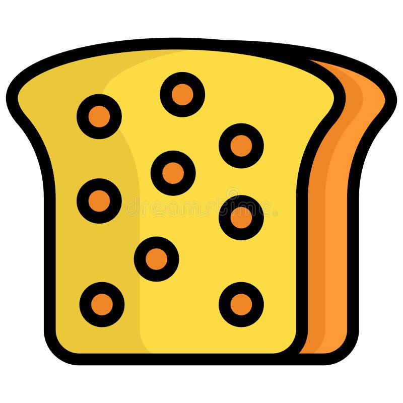Bread Slice Vector Outline Colored Icon. Modern Colored Outline Symbols ...