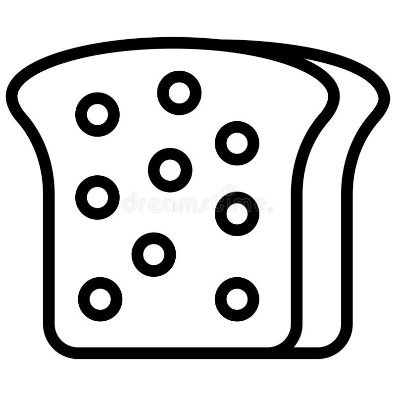 Bread Slice Vector Outline Icon. Modern Thin Line Symbols. Collection ...