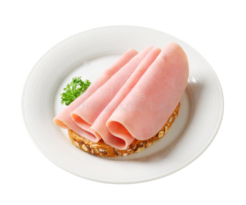 Bread with sliced ham stock image. Image of cutout, cold - 39605827