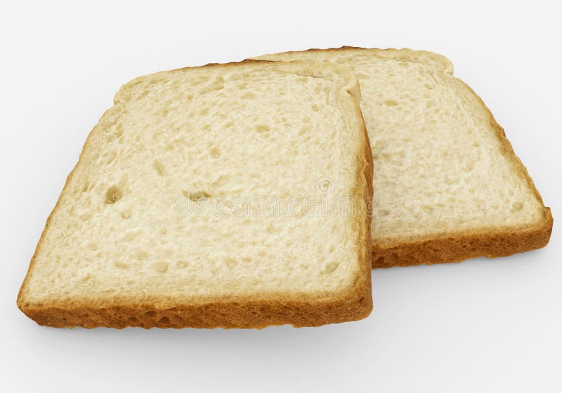 Bread Slices - Toast Pair - Isolated on White Stock Image - Image of ...
