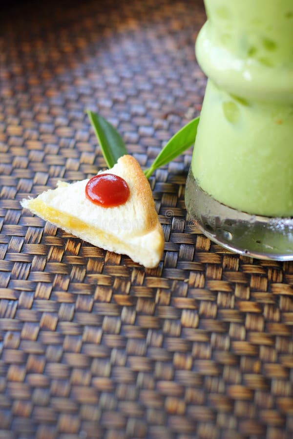 Bread and Soft Drink of Green Tea. Stock Image - Image of refreshment ...
