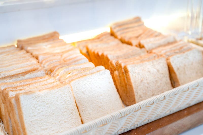 Bread Square Slide in Large White Square Bowl at Thailand Resort Stock ...