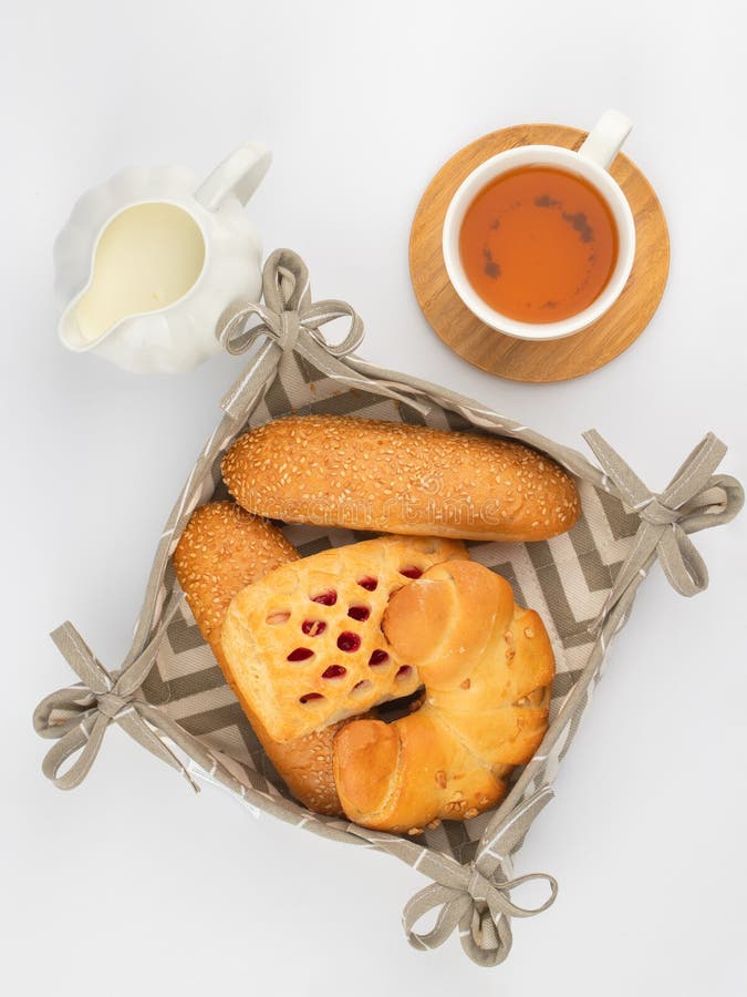 Bread Stand Made of Cotton Fabric with Ties Stock Image - Image of ...