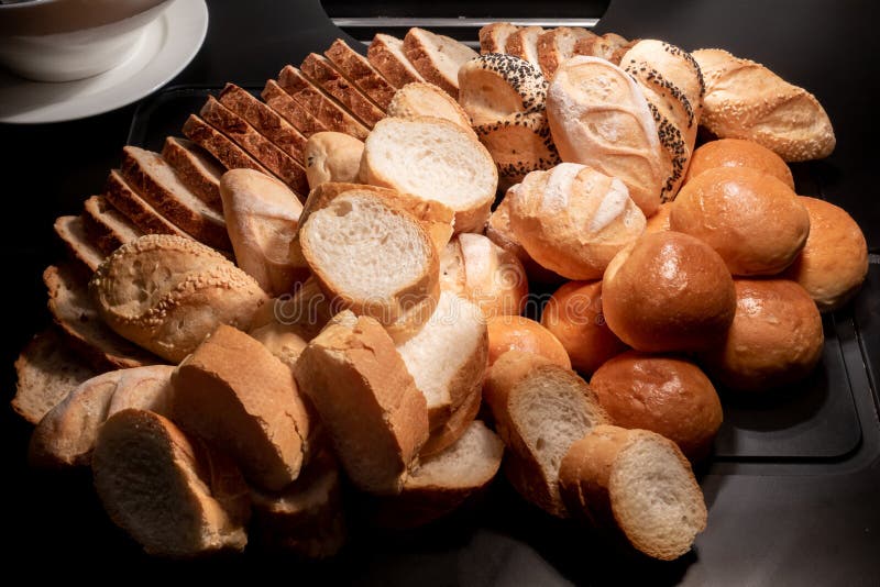 Bread Station stock image. Image of fresh, bread, basket - 154422007