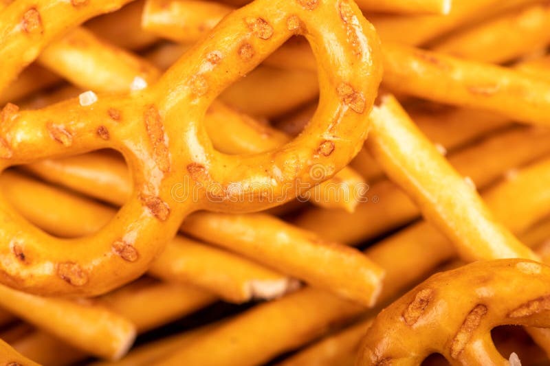 Bread Sticks and Bread Figures with Salt. Close-up Background Image ...