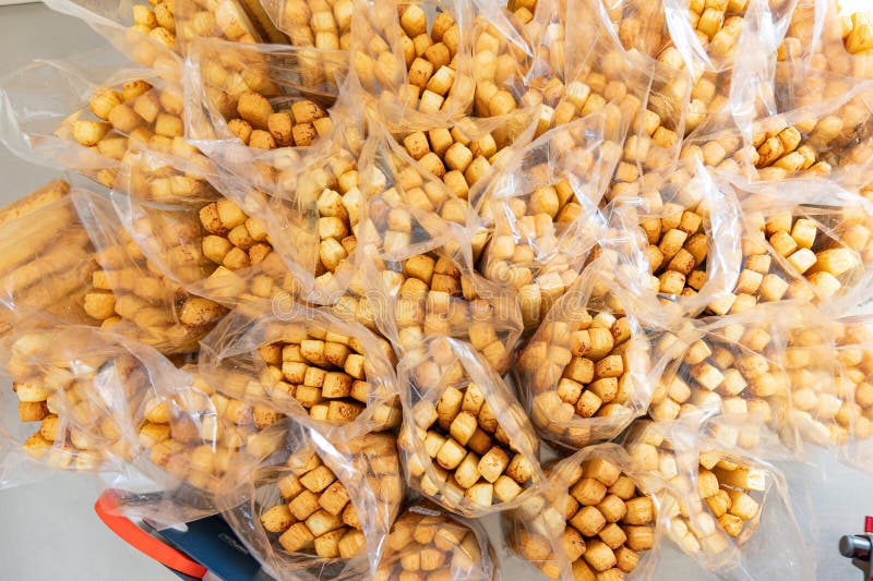 Bread Sticks Top View Packed and Ready To Be Delivered.Concept of ...