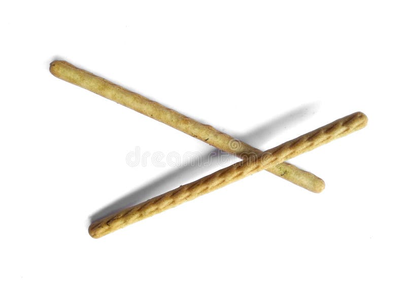 Bread Sticks Top View on White Background Stock Image - Image of ...