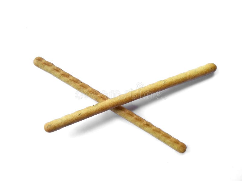 Bread Sticks Top View on White Background Stock Image - Image of ...
