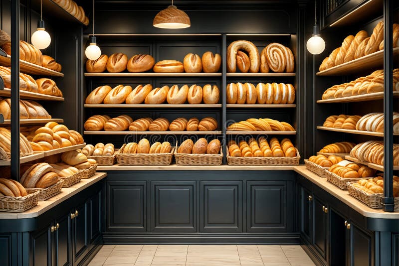 Bread Store. Bread on Display in a Bread Store Stock Illustration ...