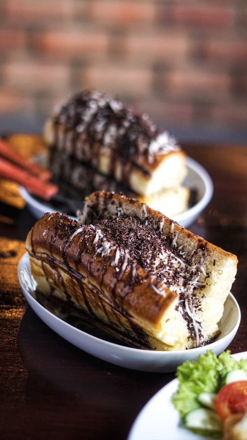 Bread Stuffed with Grated Chocolate and Cheese Stock Photo - Image of ...