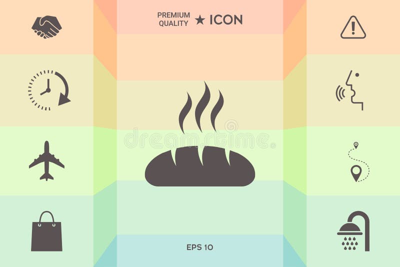 Bread symbol icon stock vector. Illustration of isolated - 115083708