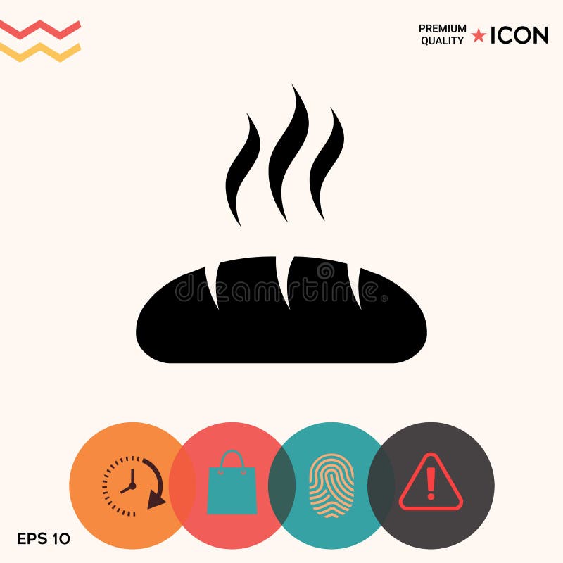 Bread symbol icon stock vector. Illustration of label - 105773046