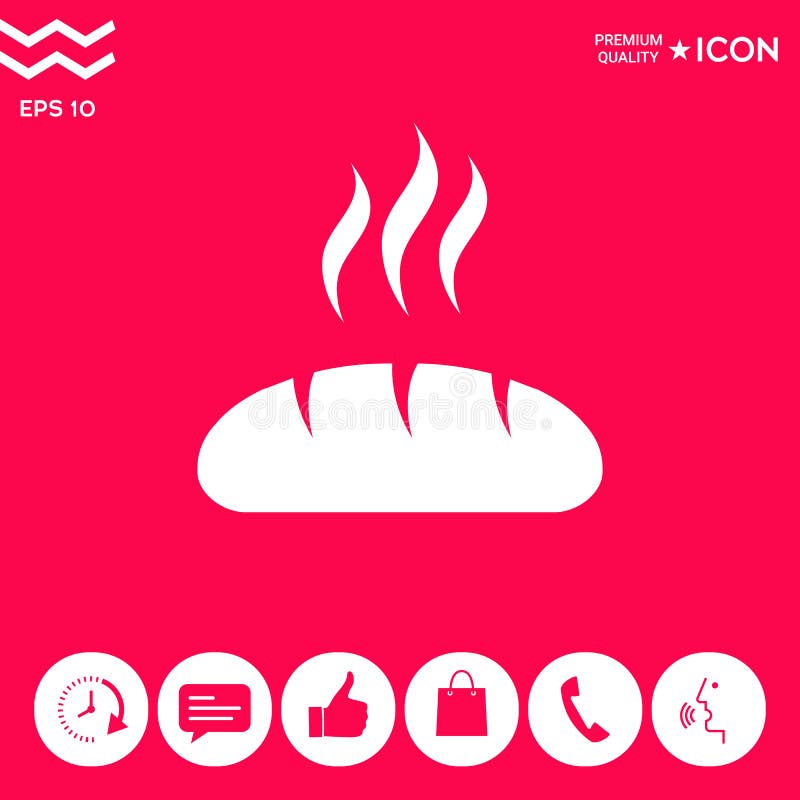 Bread symbol icon stock vector. Illustration of dessert - 119974301