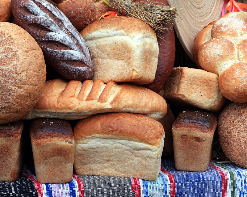 Bread on table stock photo. Image of excess, baked, bread - 12600906