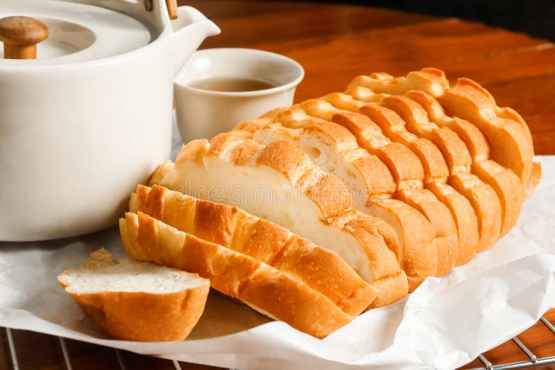 Bread and tea stock photo. Image of bakery, diet, organic - 45695406