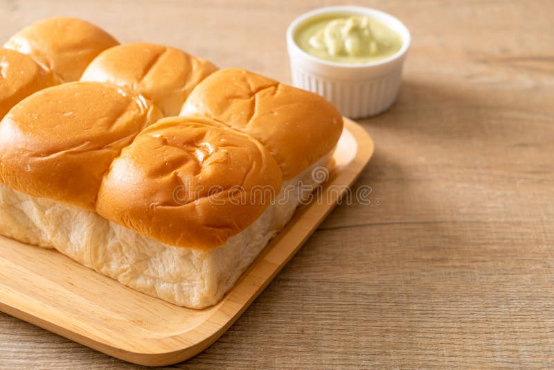 Bread with Thai Pandan Custard Stock Photo - Image of lunch, bakery ...