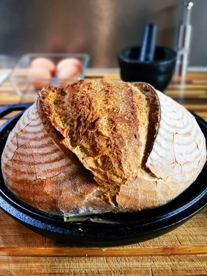 Bread Time Duch Oven Backing Stock Photo - Image of bread, backing ...