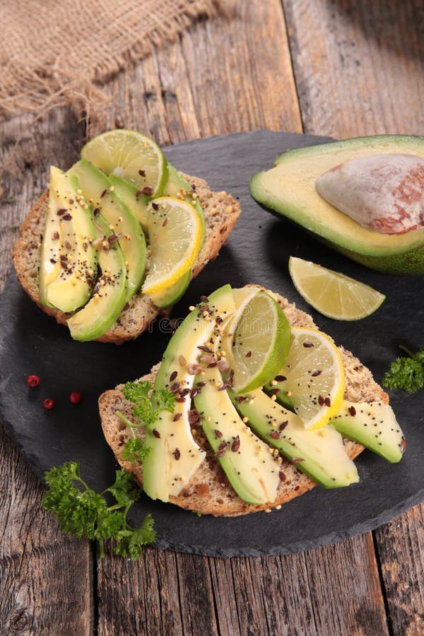 Bread toast with avocado stock image. Image of dinner - 158936831