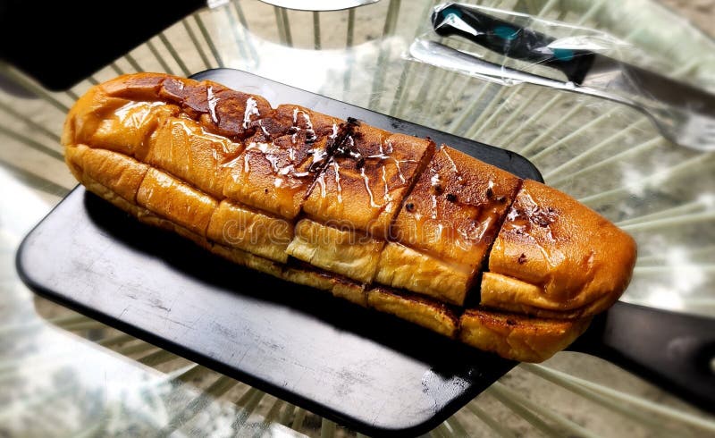 Bread Toast Breakfast with Chocolate and Cheese Stock Photo - Image of ...