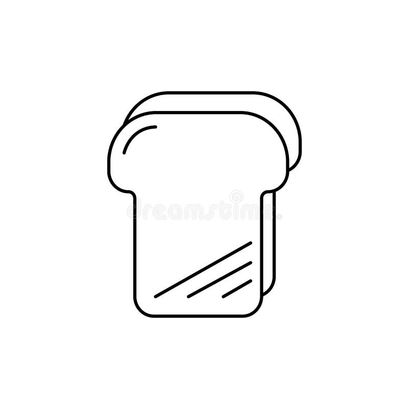 Bread Toast Line Icon, Vector. Bread Toast Outline Sign, Concept Symbol ...