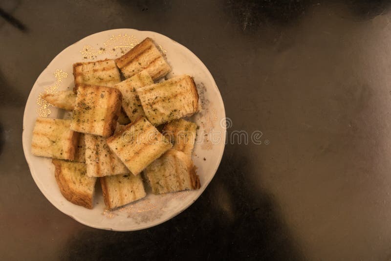 Bread toasted pieces stock image. Image of bakery, slices - 147979775