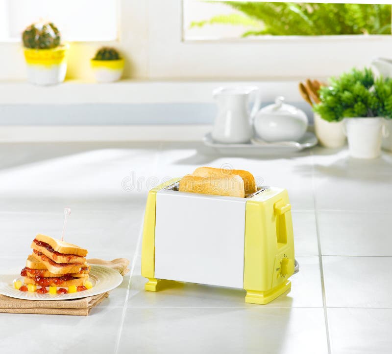 Bread Toaster in the Kitchen Stock Photo - Image of marmalade ...