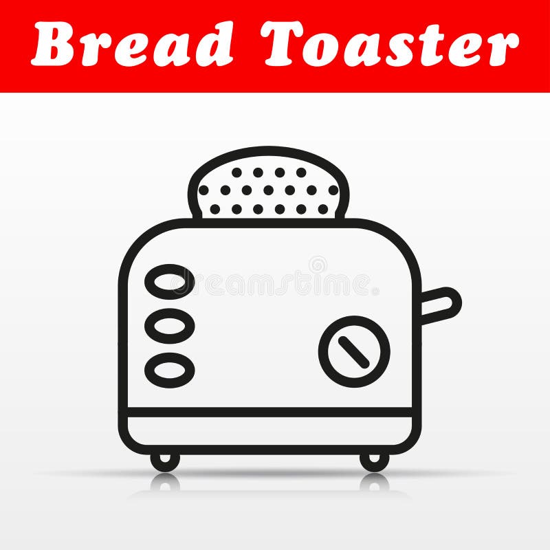 Bread Toaster Black Line Icon Stock Vector - Illustration of symbol ...