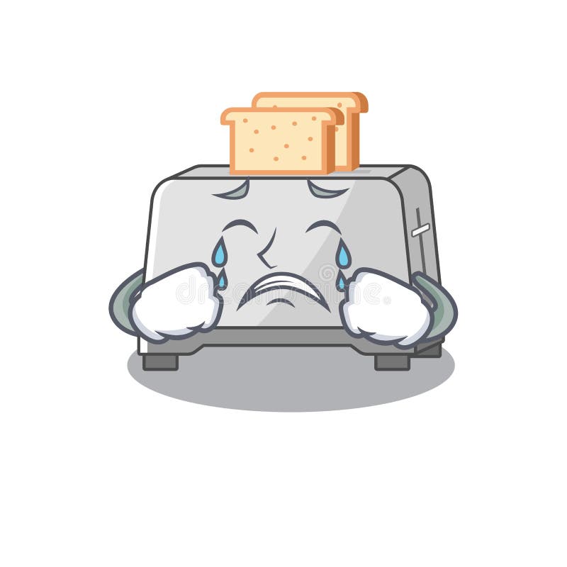 Bread Toaster Cartoon Character Concept with a Sad Face Stock Vector ...