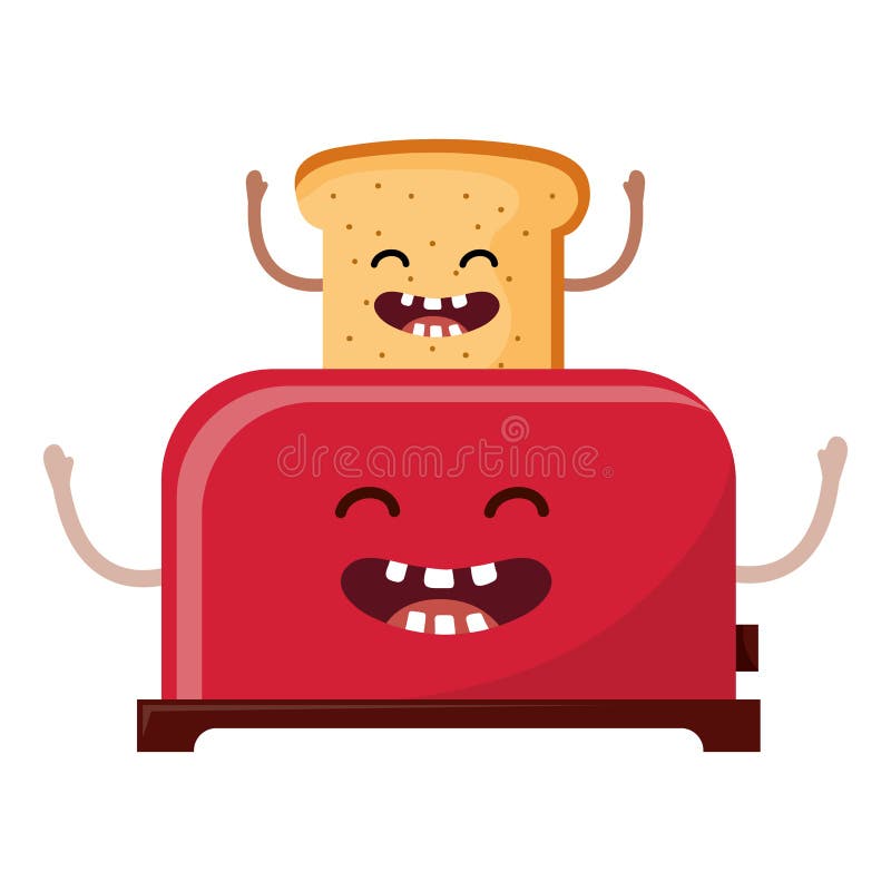 Bread toaster cartoon stock vector. Illustration of breakfast - 142647005