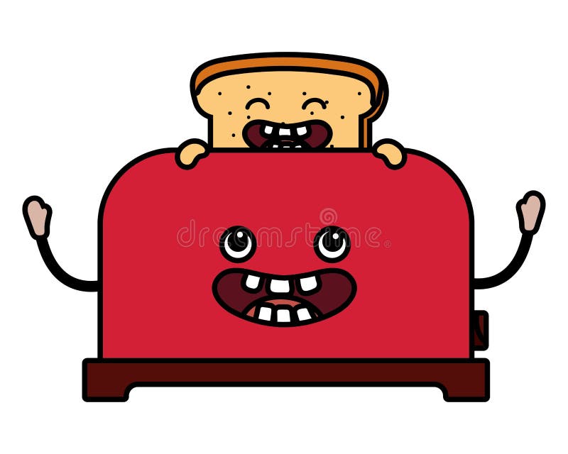 Bread toaster cartoon stock vector. Illustration of household - 142654909