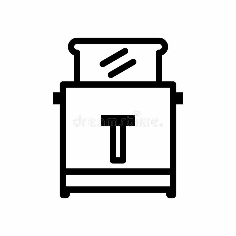 Bread Toaster Outline Vector Icon Illustration Stock Vector ...