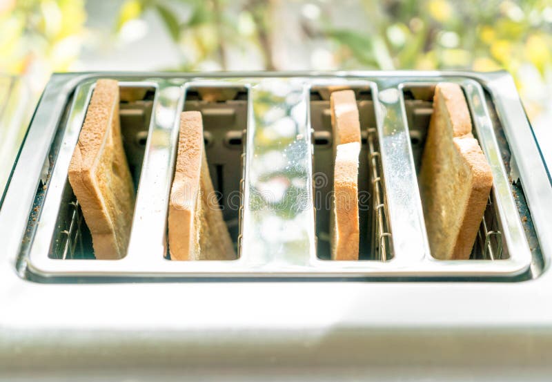 Bread toaster on table stock image. Image of interior - 117201153