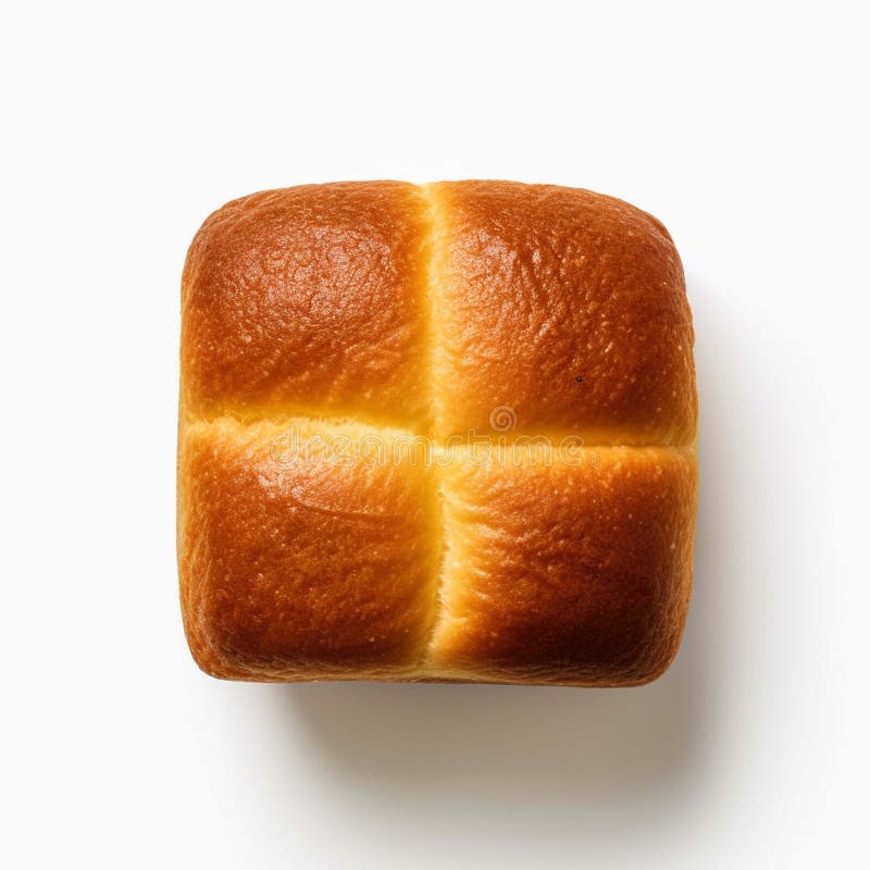 Bread Top View with White Background Isolate ,- Generative Ai ...