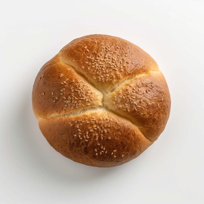 Bread Top View with White Background Isolate ,- Generative Ai ...