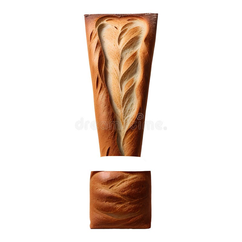 Bread Typography Text Design Exclamation Mark Stock Photo - Image of ...