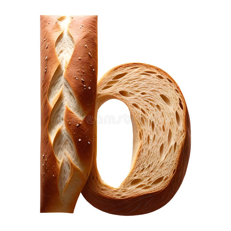 Bread Typography Text Design Lowercase Alphabet B Stock Image ...