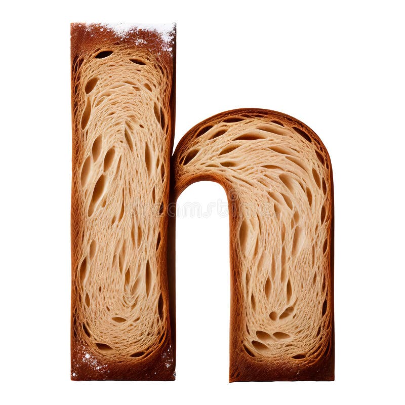 Bread Typography Text Design Lowercase Alphabet H Stock Image ...