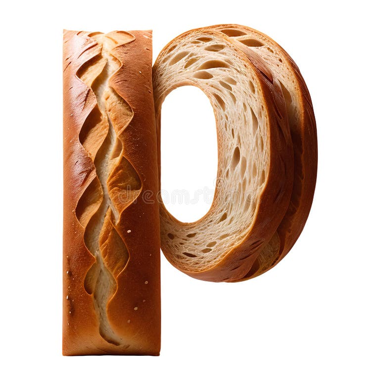 Bread Typography Text Design Lowercase Alphabet P Stock Image ...