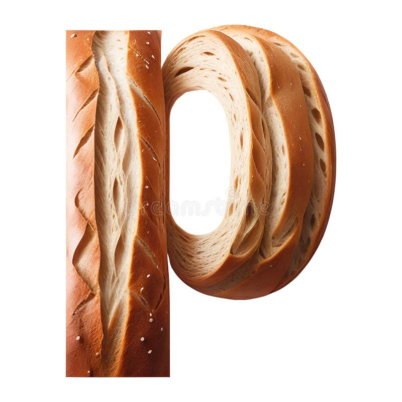 Bread Typography Text Design Lowercase Alphabet P Stock Image ...