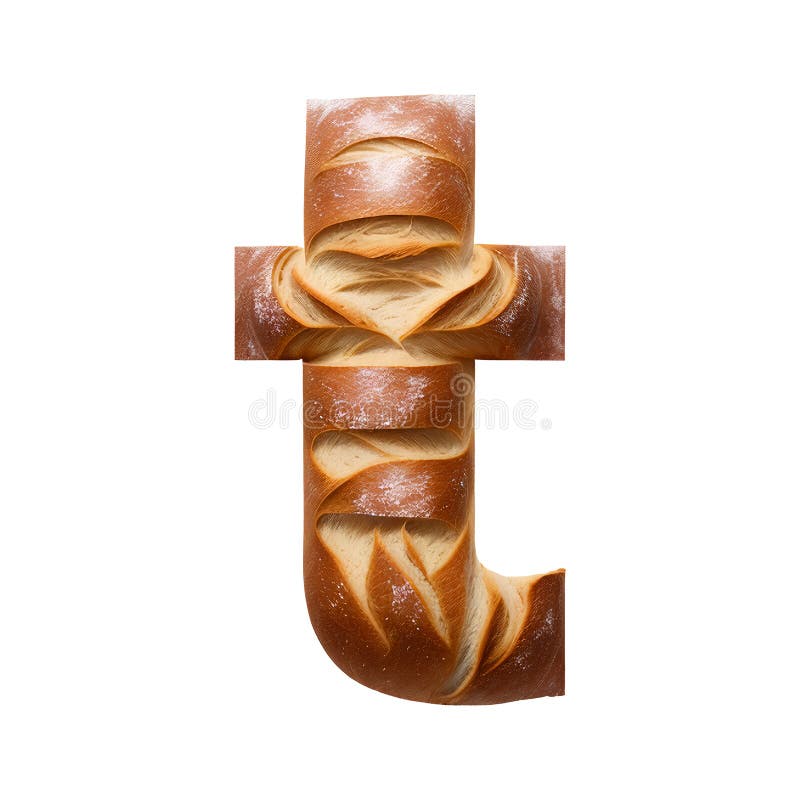 Bread Typography Text Design Lowercase Alphabet T Stock Image ...