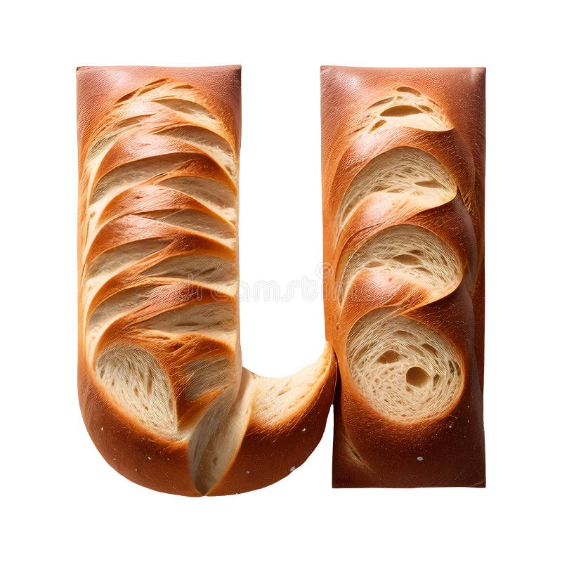 Bread Typography Text Design Lowercase Alphabet U Stock Photo ...