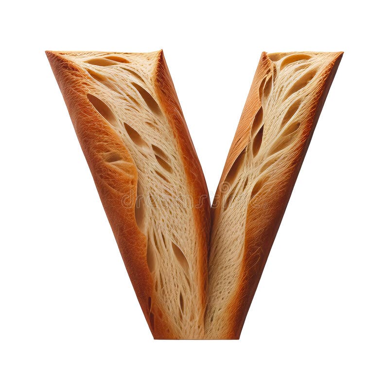 Bread Typography Text Design Lowercase Alphabet V Stock Image ...
