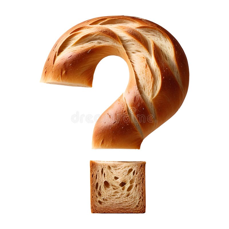 Bread Typography Text Design Question Mark Stock Image - Illustration ...