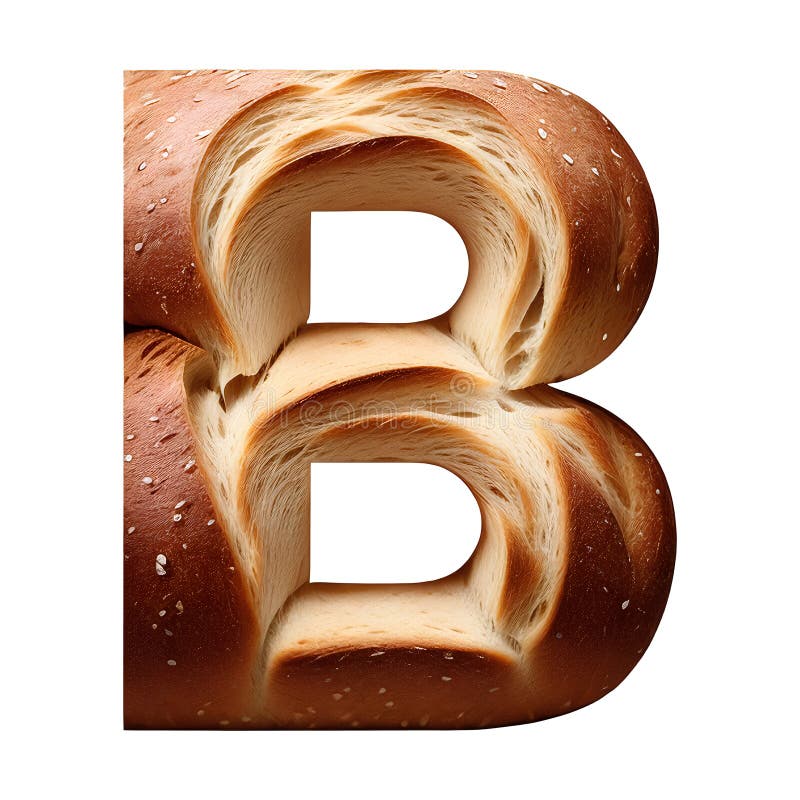 Bread Typography Text Design Uppercase Alphabet B Stock Image - Image ...