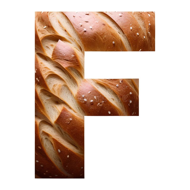 Bread Typography Text Design Uppercase Alphabet F Stock Image ...