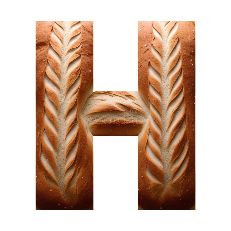 Bread Typography Text Design Uppercase Alphabet H Stock Image - Image ...