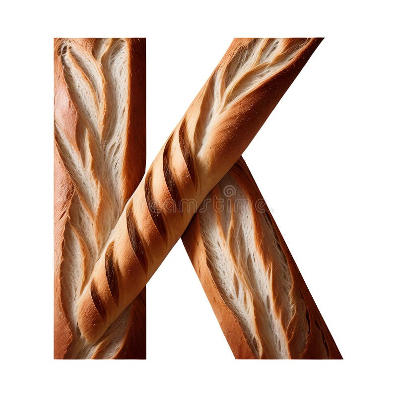 Bread Typography Text Design Uppercase Alphabet K Stock Photo - Image ...