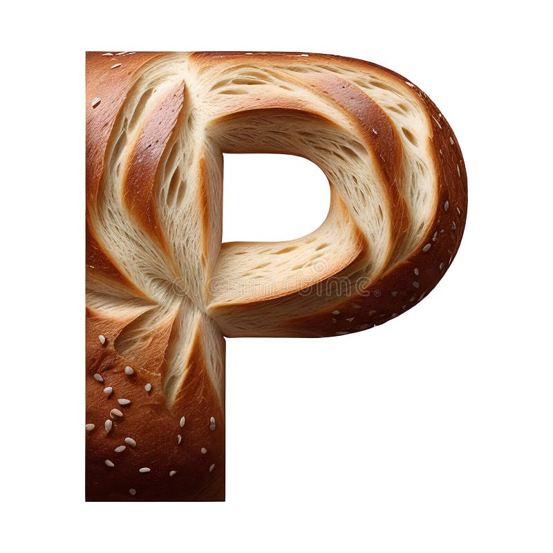 Bread Typography Text Design Uppercase Alphabet P Stock Image ...